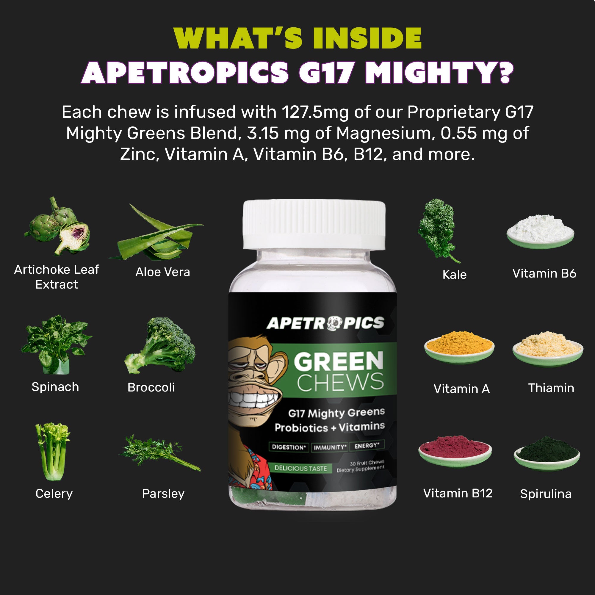 Buy Apetropics Mighty Green Chews™ & Gummies - Apetropics - Apetropics